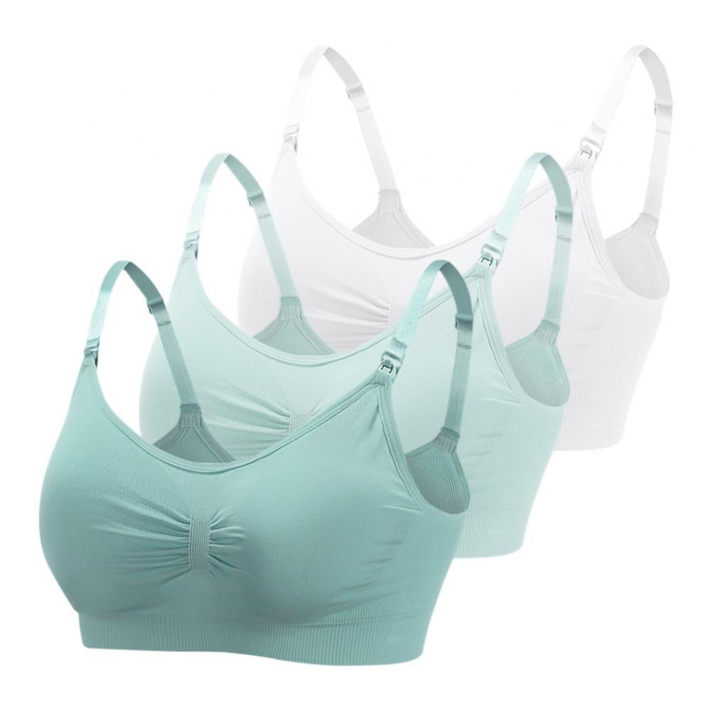 3pcs Women Nursing Bra Full Cup Front Open Buckle Bra Seamless ...