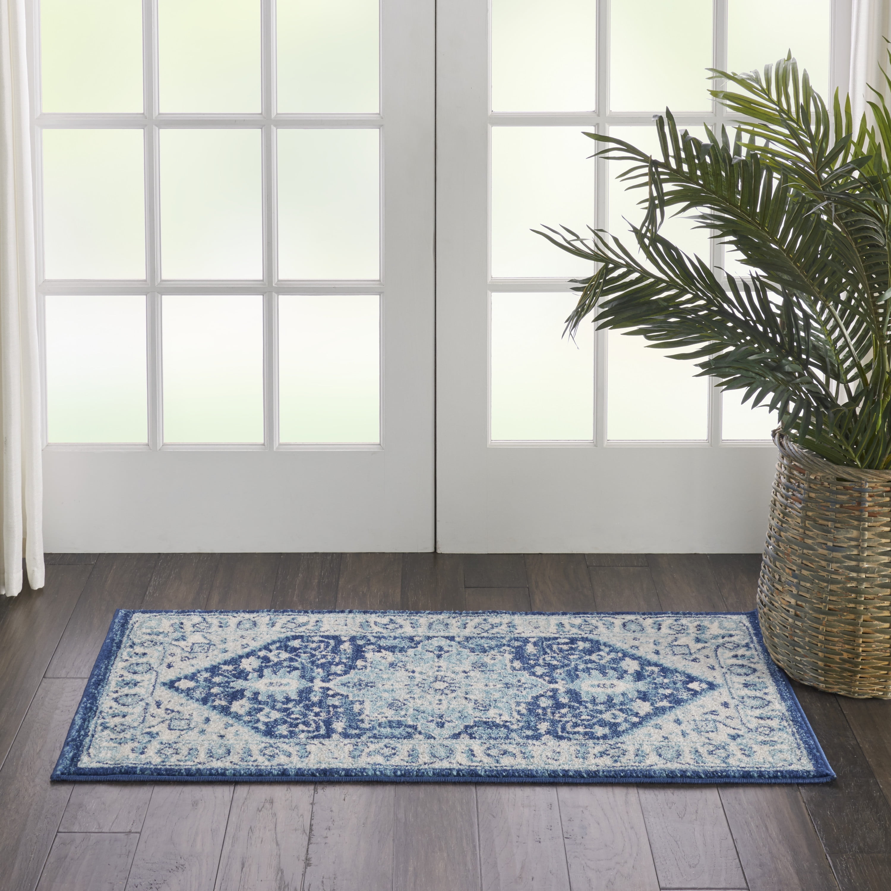 Nourison Tranquil Persian Ivory/Navy 2' x 4' Area Rug, (2x4) - Walmart.com