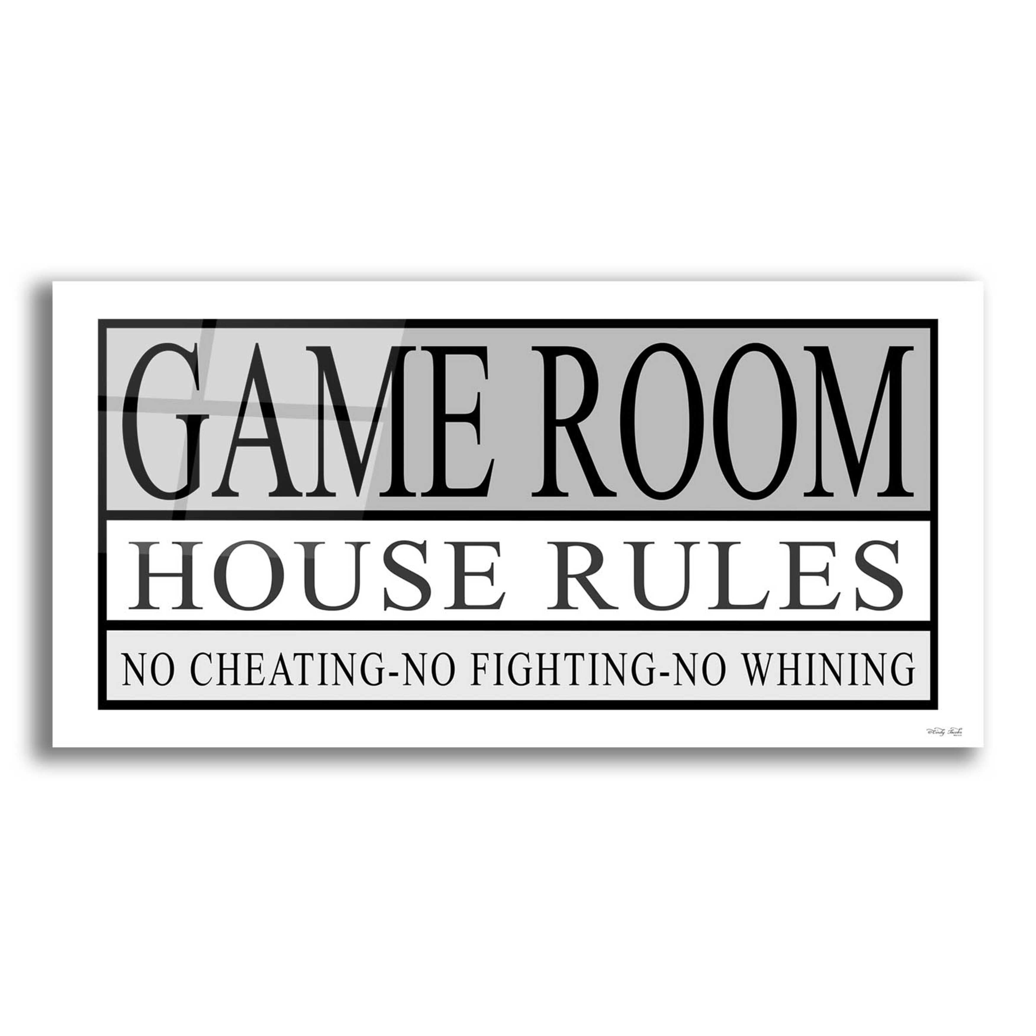Epic Art 'Game Room House Rules II' by Cindy Jacobs, Acrylic Glass Wall ...