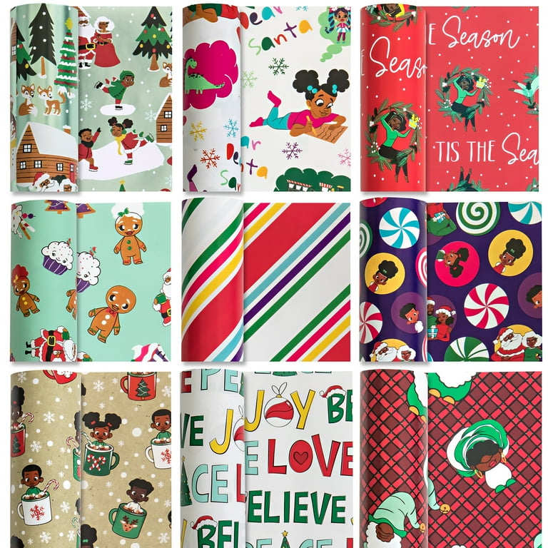 African American Santa Claus Wrapping Paper