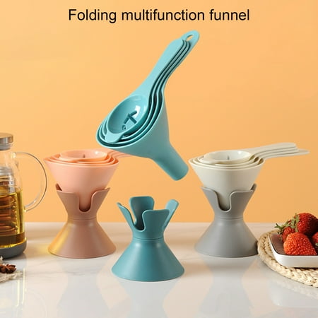 Funie 1 Set Oil Funnel Multifunctional 6-in-1 Assorted Size Detachable ...