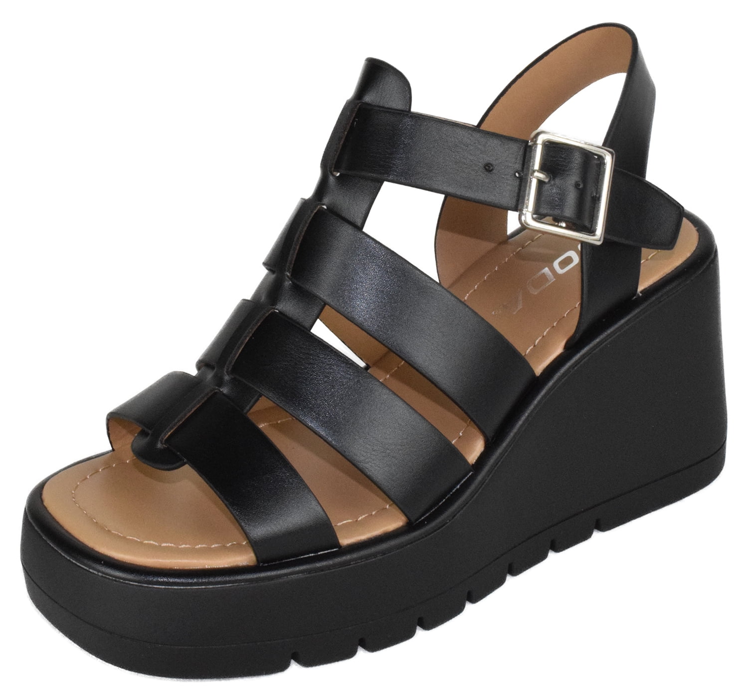 Soda Women Wedge Sandals Open Toe Ankle Multi Strap Cage Style Platform ...
