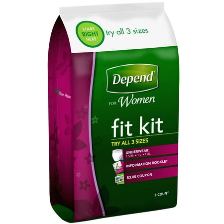 Depend For Women Fit Kit SM/L/XL Disposable Underwear, 3ct - Walmart.com