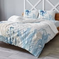 4 Piece Duvet Cover Set Queen, Watercolor Marine Creature Soft ...