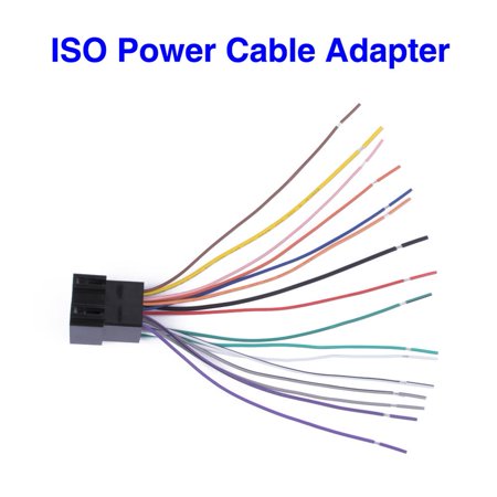 Car MP5 DVD Player Power Cable Female ISO Radio Wire Wiring Harness ...