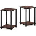 SHAANXIXIAN Turn-N-Tube End Table Corner Shelves, Set of 2, Dark Cherry ...