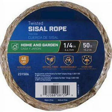 Golberg Twisted Sisal Rope Available in 1/4, 5/16, 3/8, 1/2, 3/4, and 1 ...