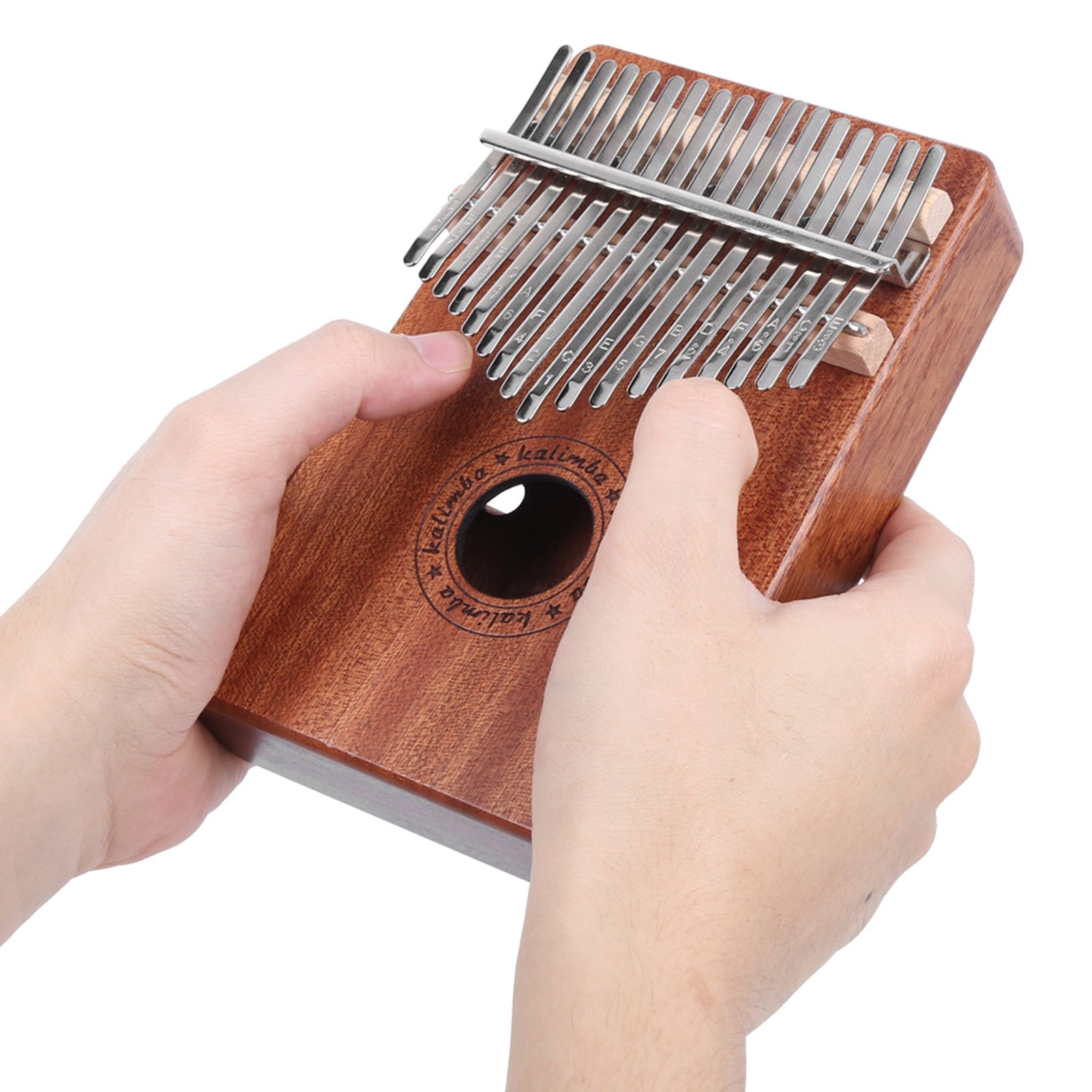 Buy EOTVIA 17-Tone Kalimba Portable Sapele Thumb Piano with Hammer ...