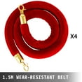 VEVOR 6pcs Gold Stanchion Post, 4 Red Velvet Ropes Queue Rope Barriers ...