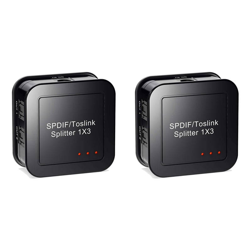 2X Digital Optical Audio 1X3 Splitter, SPDIF TOSLINK Optical Fiber ...