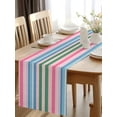 Burlap Table Runner 36 Inches Long, Abstract Watercolor Vertical Lines ...