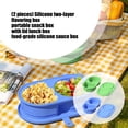7829 Leakproof 230ml Silicone Sauce Container 2 Compartments Snacks ...