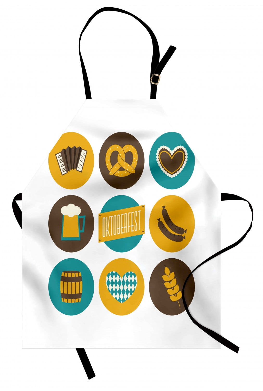 German Apron Bavarian Oktoberfest Themed Symbols Pretzel Beer and ...