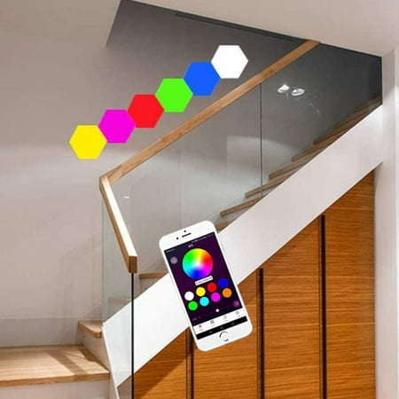 SAYDY Smart LED Modular Wall Lights APP Control Sync with Music RGB 16 ...