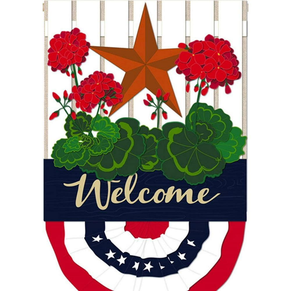 Evergreen Burlap House Flag - Patriotic Bunting - Walmart.com - Walmart.com