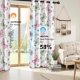 Butterfly and Rose Green Pattern Blackout Curtains,Triple Weaved Fabric ...