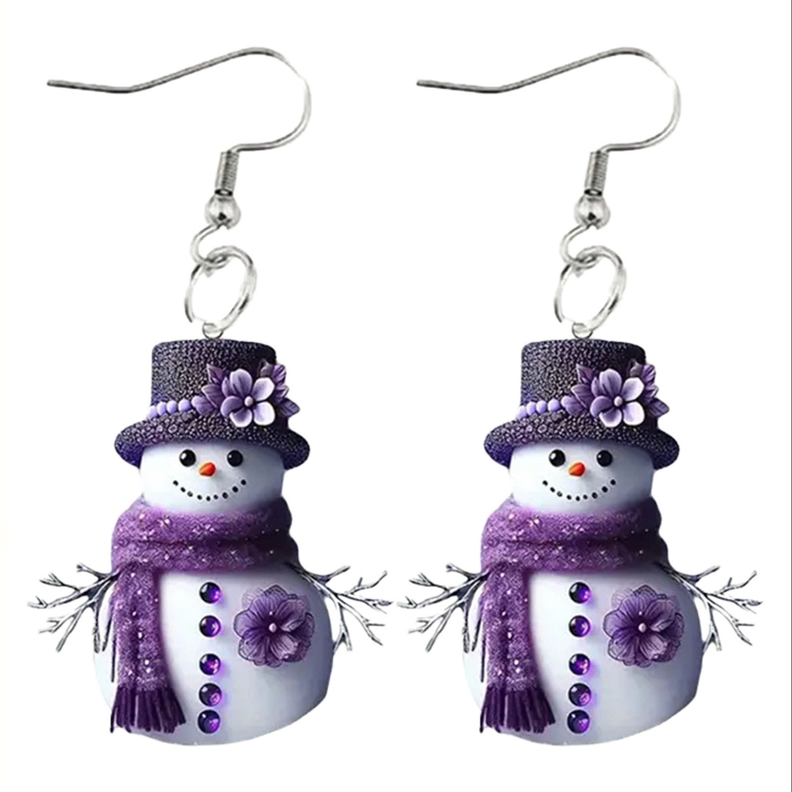 Click here for Yangzheee Christmas Purple Snowman Earrings Fashio... prices