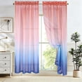 Two Tone Gradient Sheer Curtain 52x96in Rod Through Light Filtering for ...