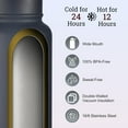 32 Oz Insulated Water Bottle With Straw, Stainless Steel Double Wall Vacuum Thermos With Straw ...