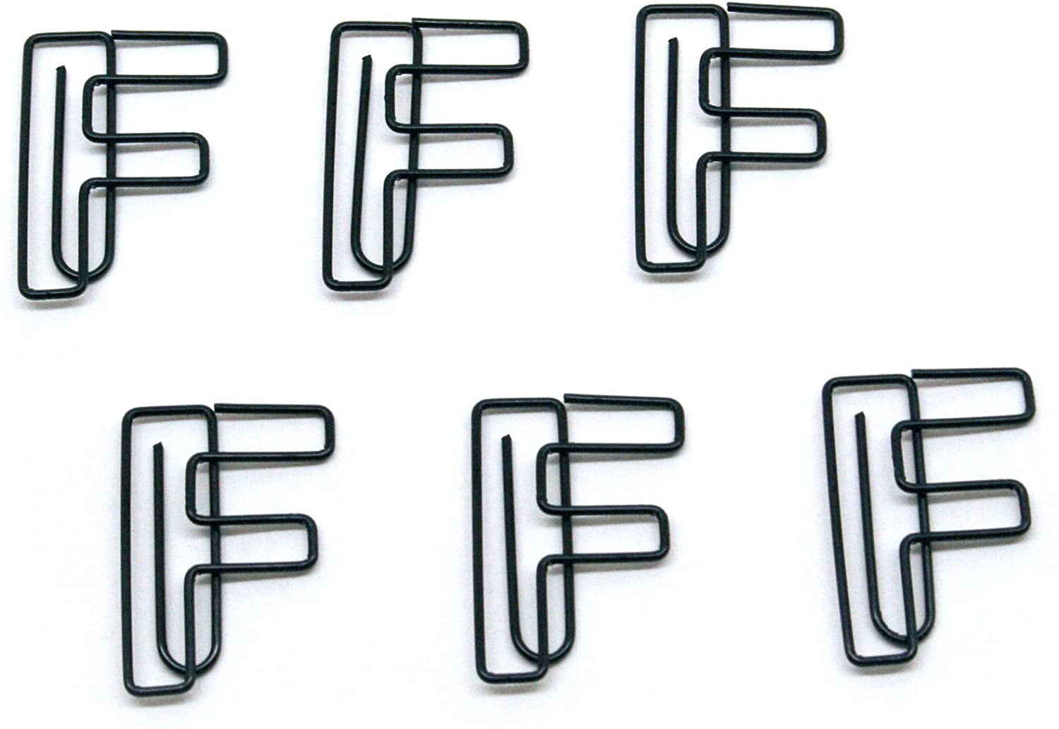 10 Count Black Letter F Shaped Paper Clips, Letter F Lover Cute Gifts ...