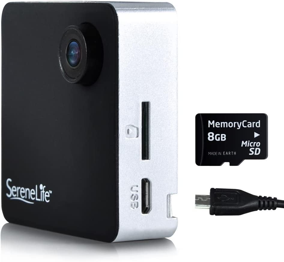 SereneLife Clip-on Wearable Camera 1080p Full HD with Built-in Wi-Fi ...