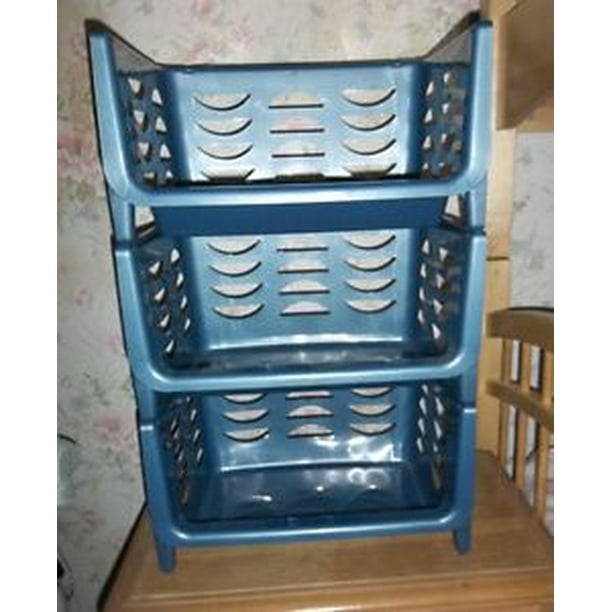 Mainstays Chrome Stacking Basket Large - Walmart.com