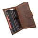 Vintage Genuine Leather RFID Blocking Simple Checkbook Cover with Snap ...