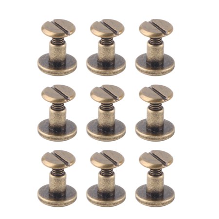 Flat Head Rivets & Screws Bronze, 20pcs Flat Head Copper Brass Screws ...