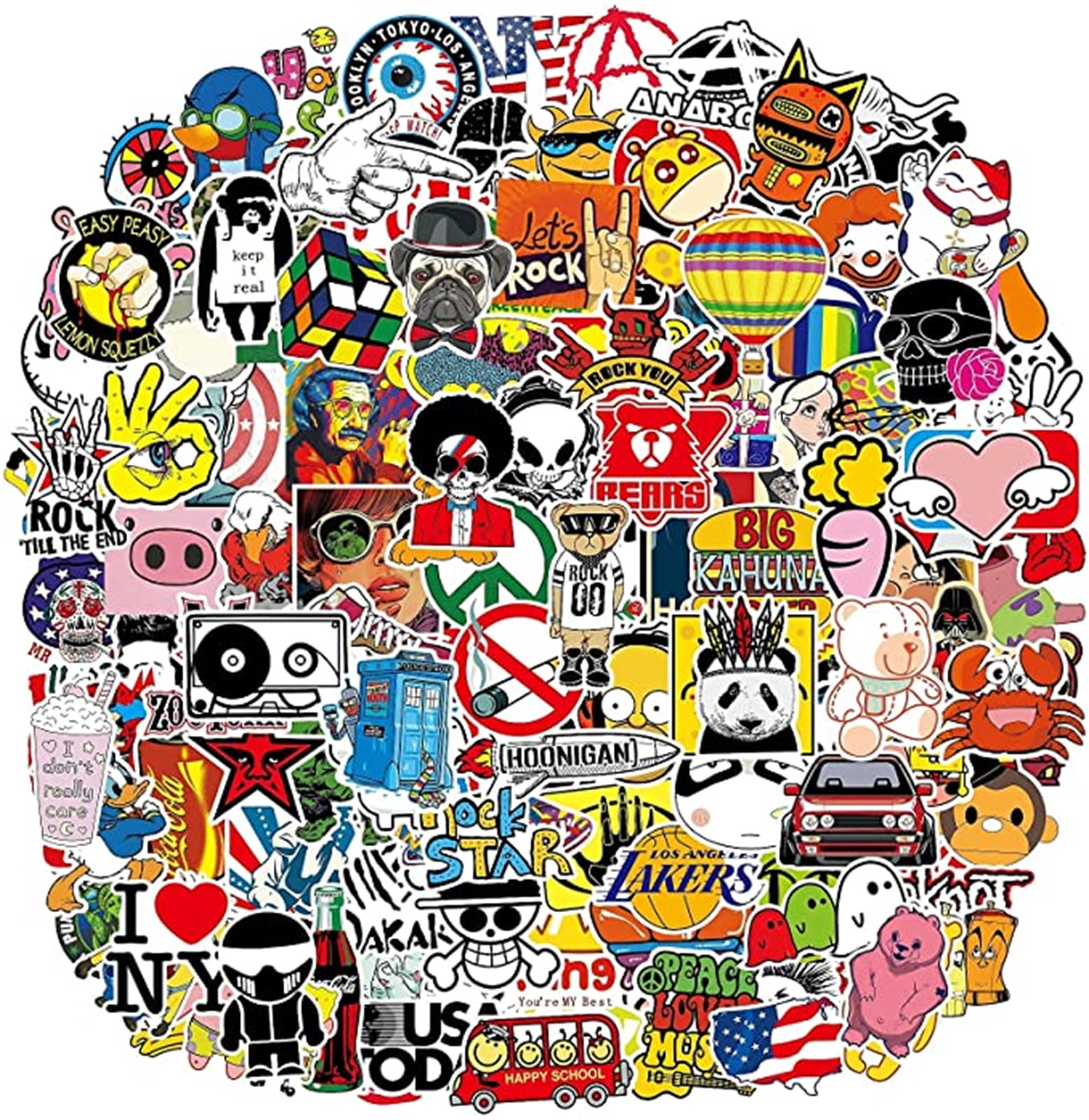 Cool Random Stickers Pack 300pcs for Adults Teens Kids Waterproof ...