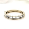 Auory Moissanite Double Row Bridal Wedding Band - Half Eternity Rings ...
