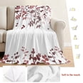 Dark Red Gradient Leaf Fleece Throw Blanket Rustic Eucalyptus Leaves ...
