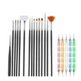 New Nail Art Brush Set, Glitter Liner & Dotting Pen Kit, Black & Gold ...