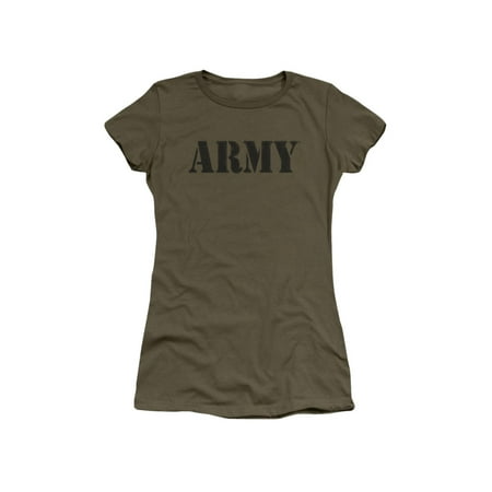 ARMY United States Army Classic Stencil Font Logo Juniors Sheer T-Shirt ...
