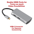 4XEM 2-Port Multi-Monitor Adapter Hub - USB-C to 2 HDMI 2.0 Video ...