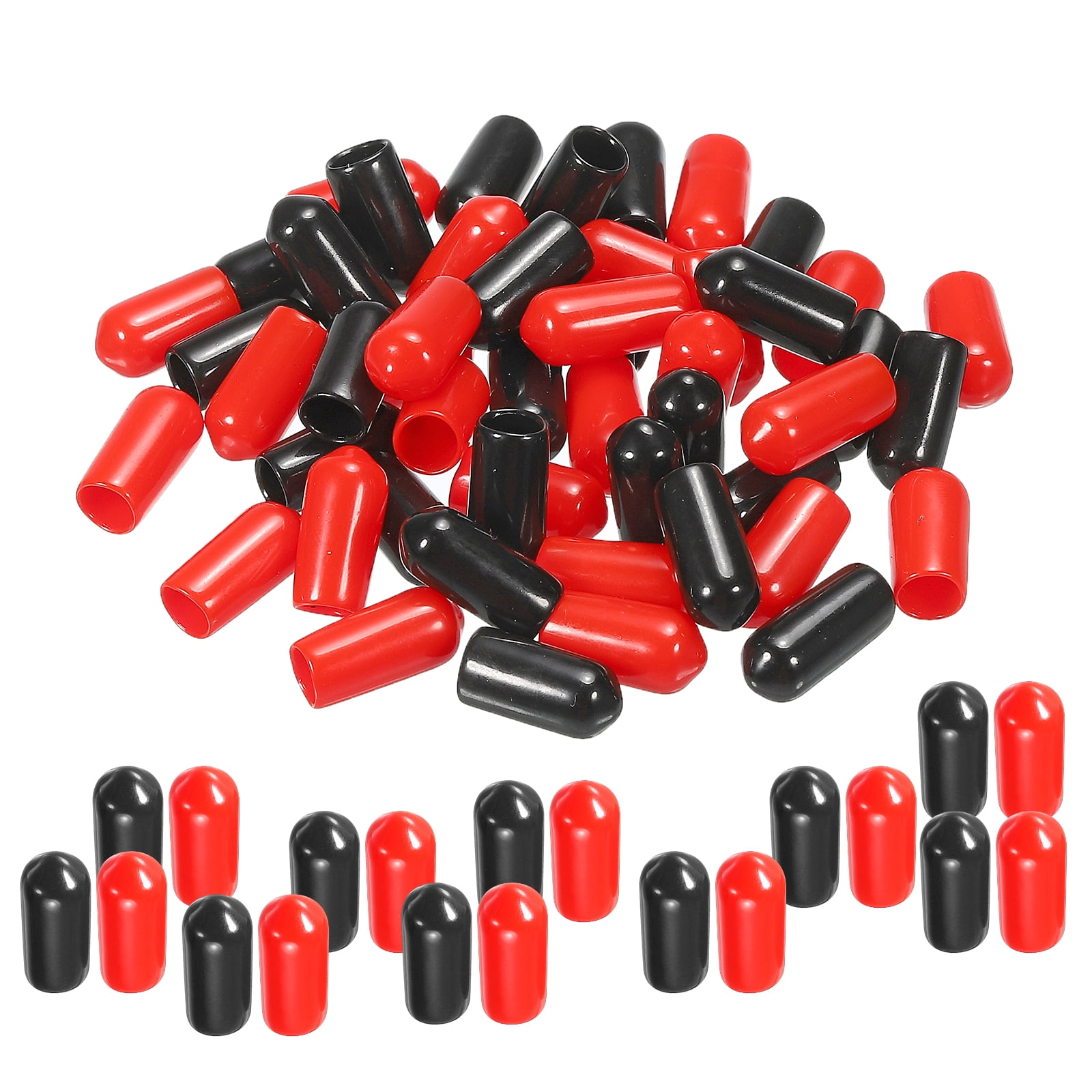 50pcs Rubber End Caps Cover Assortment 6mm Screw Thread Protector for ...