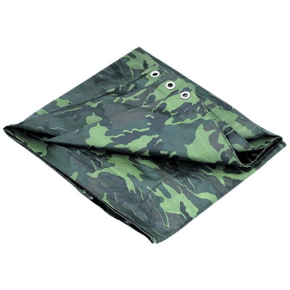 7 ft. 4 in. x 9 ft. 6 in. Camouflage All Purpose/Weather Resistant Tarp ...
