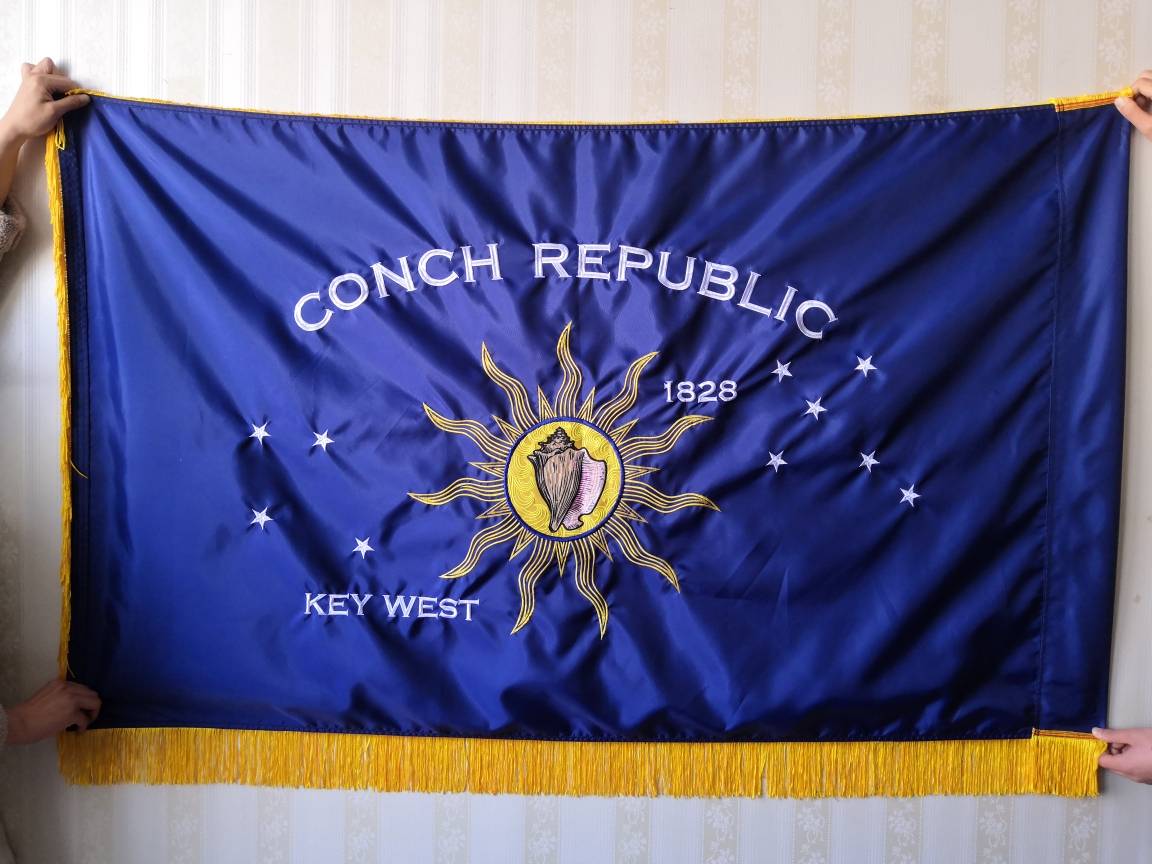 Ceremonial / Parade 3 ft. x 5 ft. Embroidered Key West Conch Republic ...