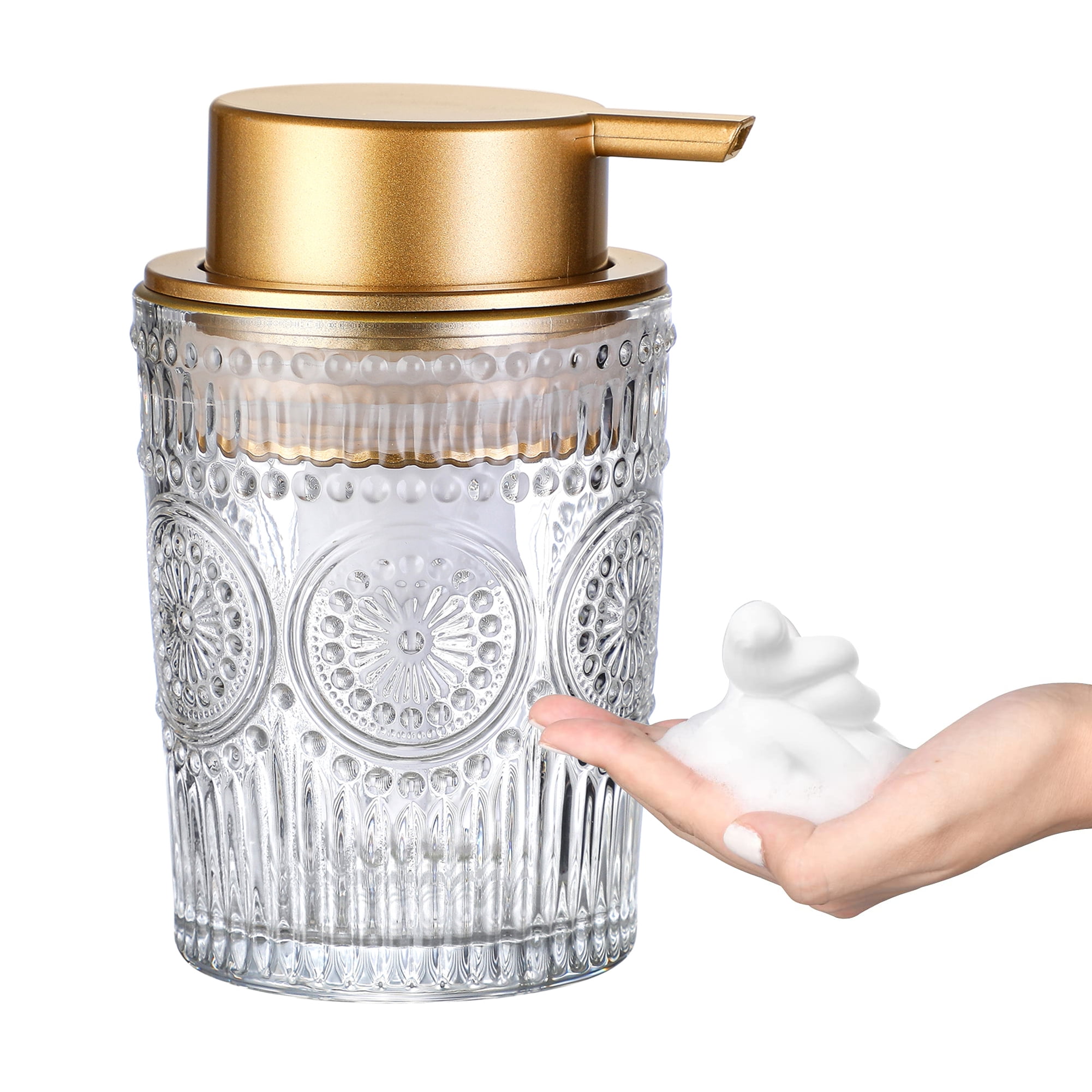 MKLZ 8 oz Glass Foam Soap Dispenser, Clear Hand Liquid Foaming Bottles ...