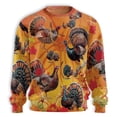 Thanksgiving Turkey Sweatshirt, Autumn Leaves and Wild Turkey Sweater ...