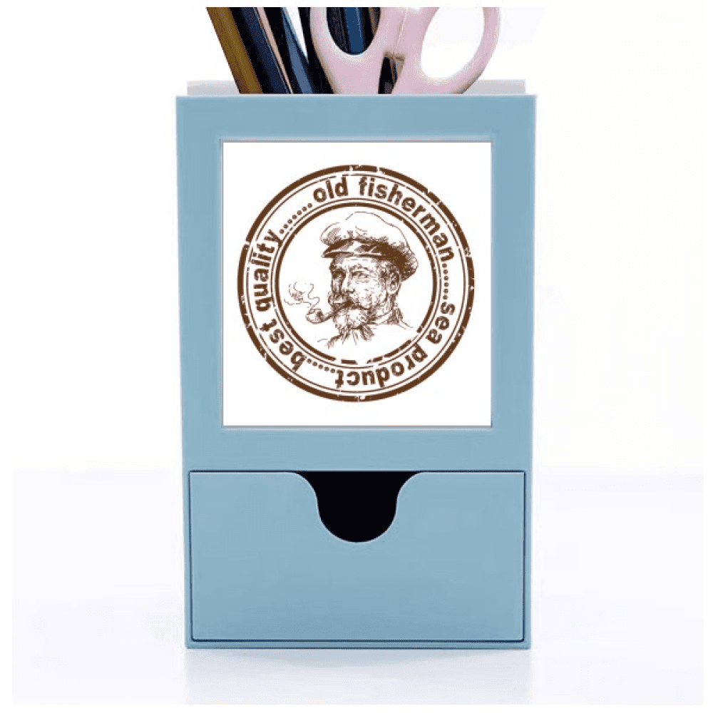 Old Fisherman Captain Classic Country City Desk Supplies Organizer Pen ...
