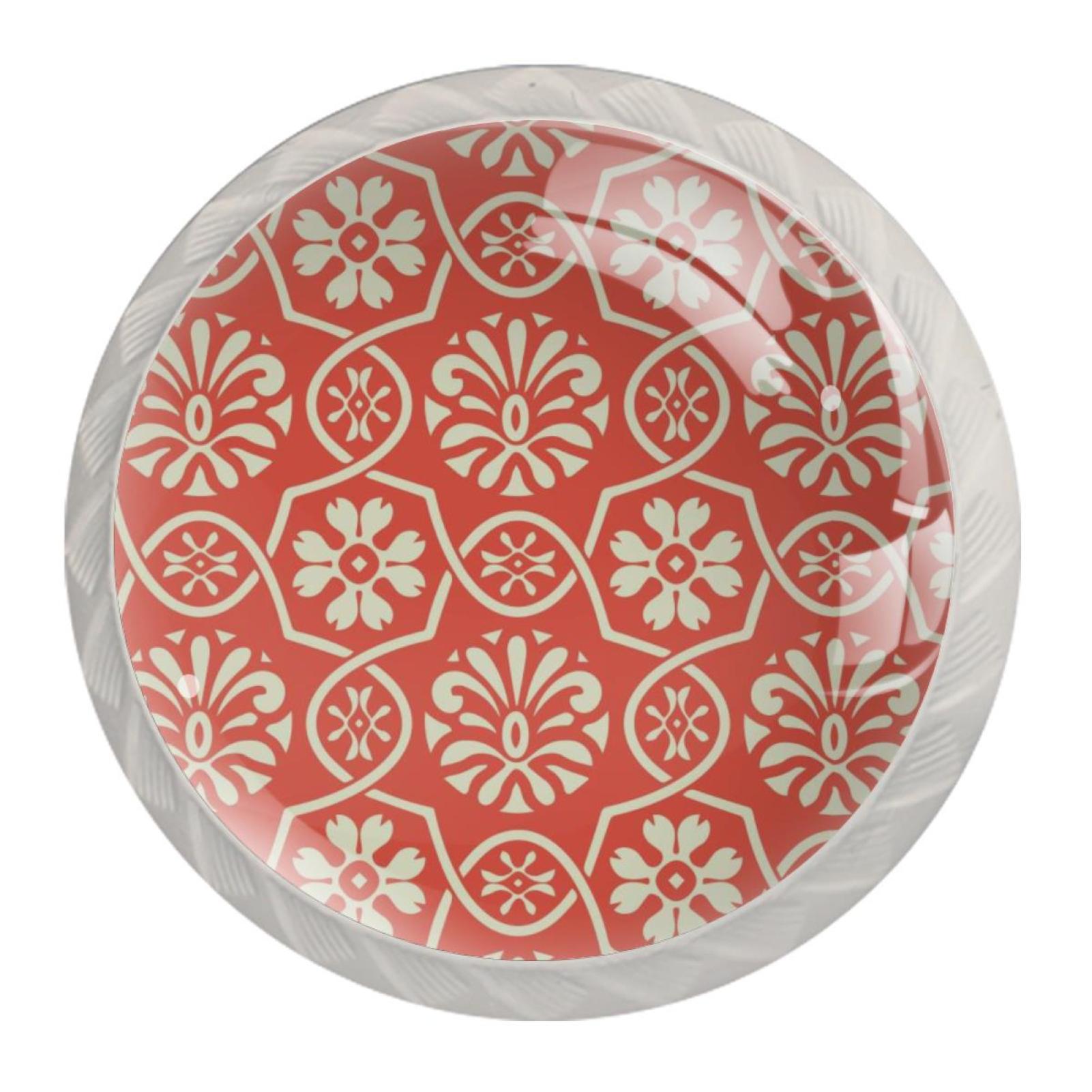 4 Pcs Floral Print Flower Knobs for Kitchen Cabinet Cupboard Dresser ...