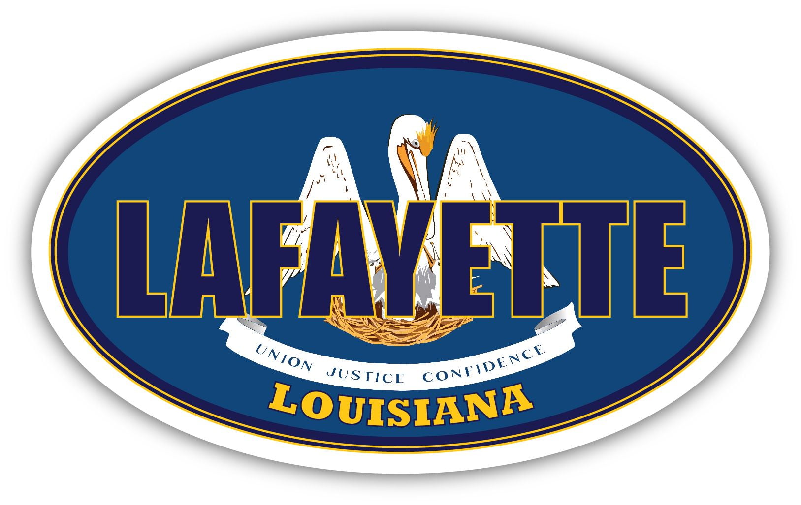 Lafayette City Louisiana State Flag | LA Flag Lafayette County Oval ...