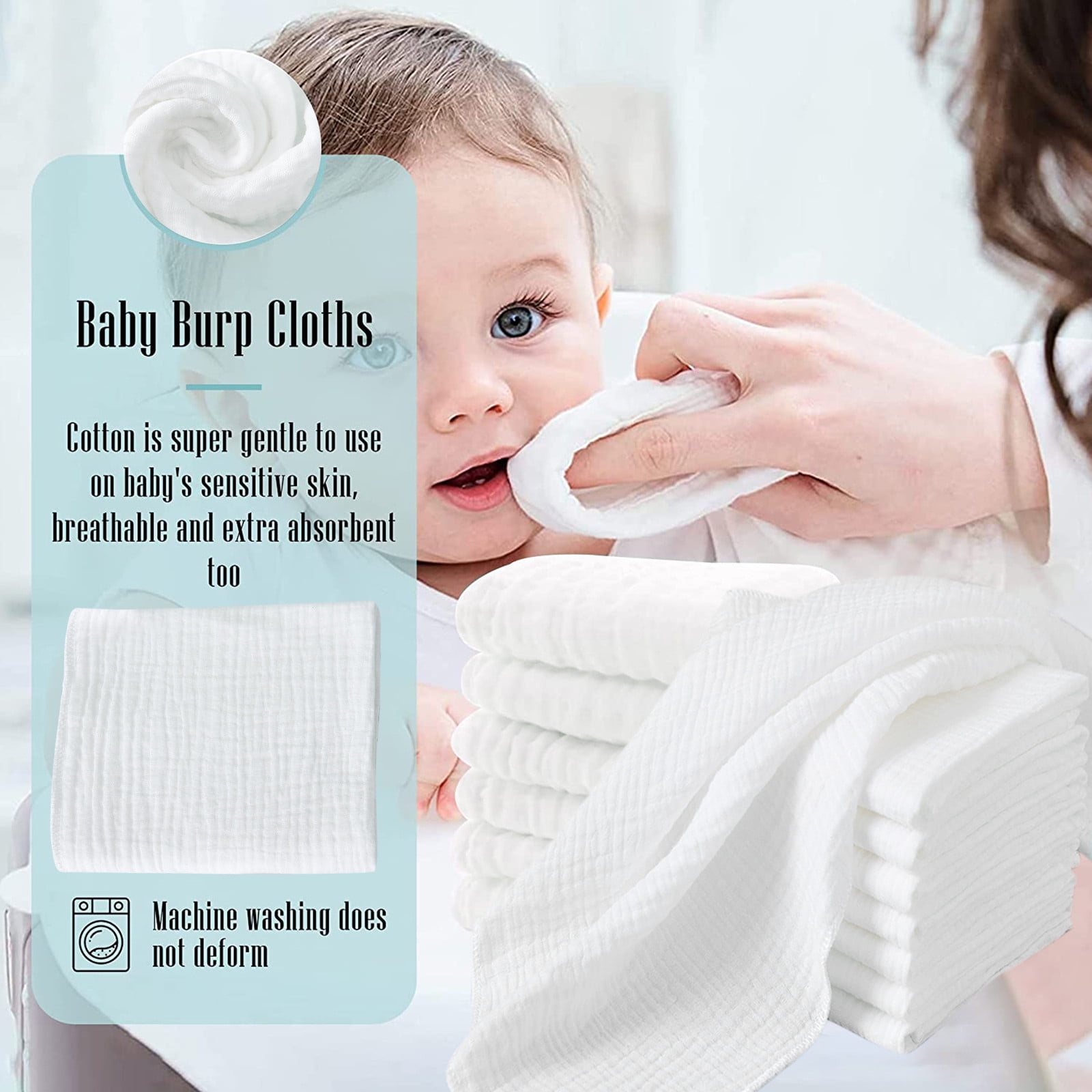 Click here for Bagmrteho 8 Pack Baby Burp Cloths Baby Towelettes... prices