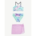 Justice Girls 3 Piece Halter Top With Multi Straps Bikini Swimsuit With