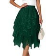 COMVALUE Women's Tulle Skirts High Low Layered A-line Midi Skirt ...