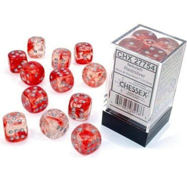 Chessex Borealis 16mm d6 Purple/White Luminary Dice Block (12 dice ...