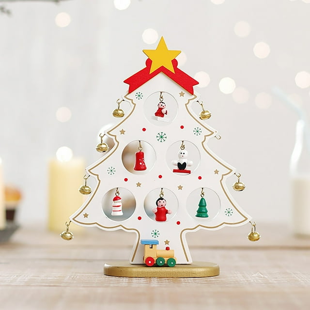 Artificial Christmas Tree DIY Mini Christmas Tree Desktop Wooden ...