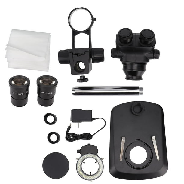 Black Binocular Stereo Microscope Set with Light Source Eyepiece 10X ...