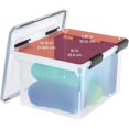 File Box, File Organizer w/Hinged Split Lid for Letter File, Important ...
