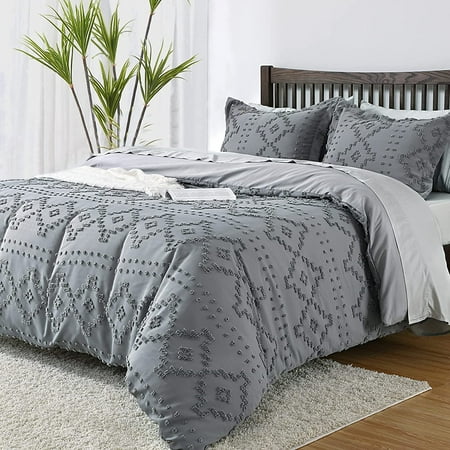 Boho Duvet Cover Queen Size, Tufted Bedding Duvet Covers, 3 Piece ...